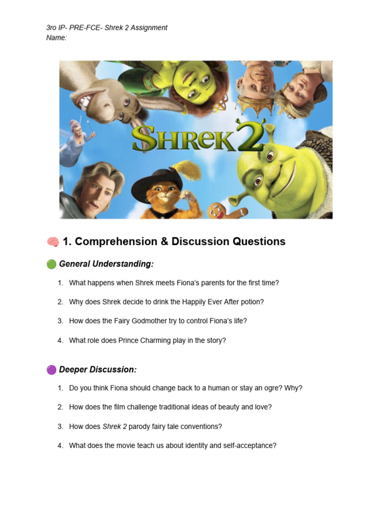 “Shrek 2”- B2 Assignment | PDF