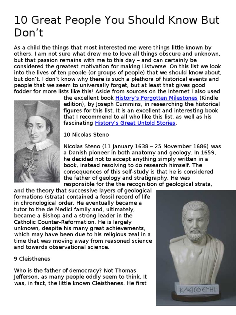 10 Great People You Should Know | PDF | Religion And Belief