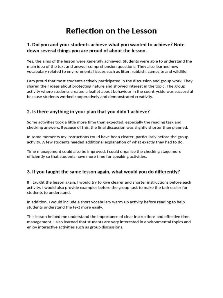 Protecting The Environment (Reflection) | PDF