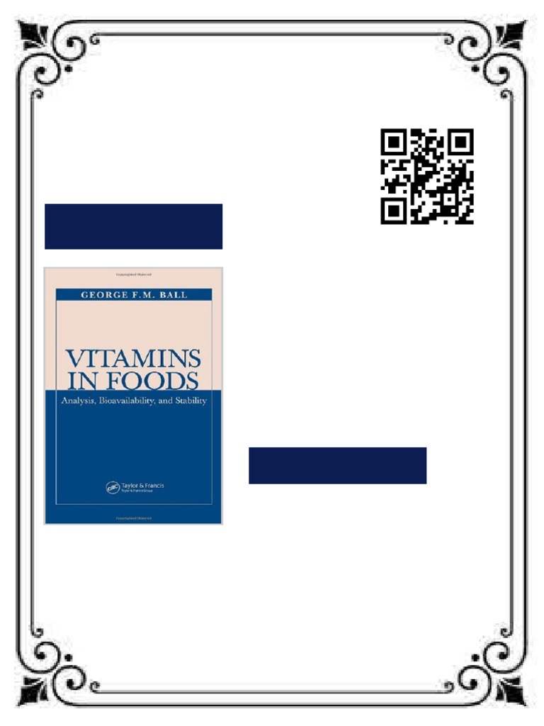 Vitamins in Foods Analysis Bioavailability and Stability 1st Edition ...