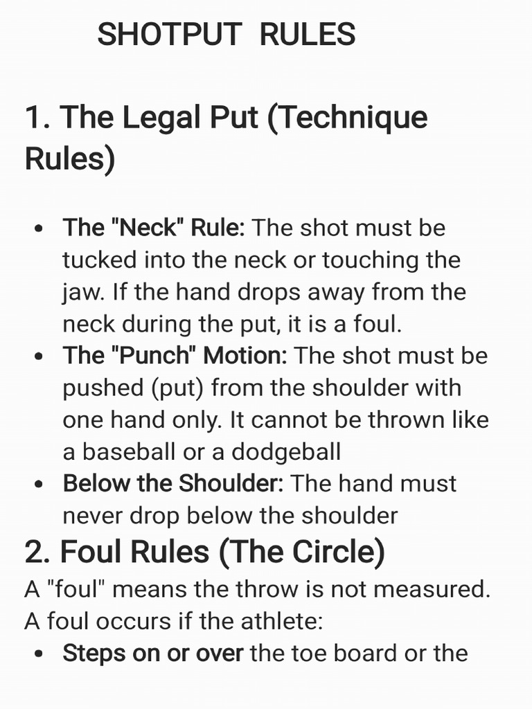 Shotput Rules | PDF