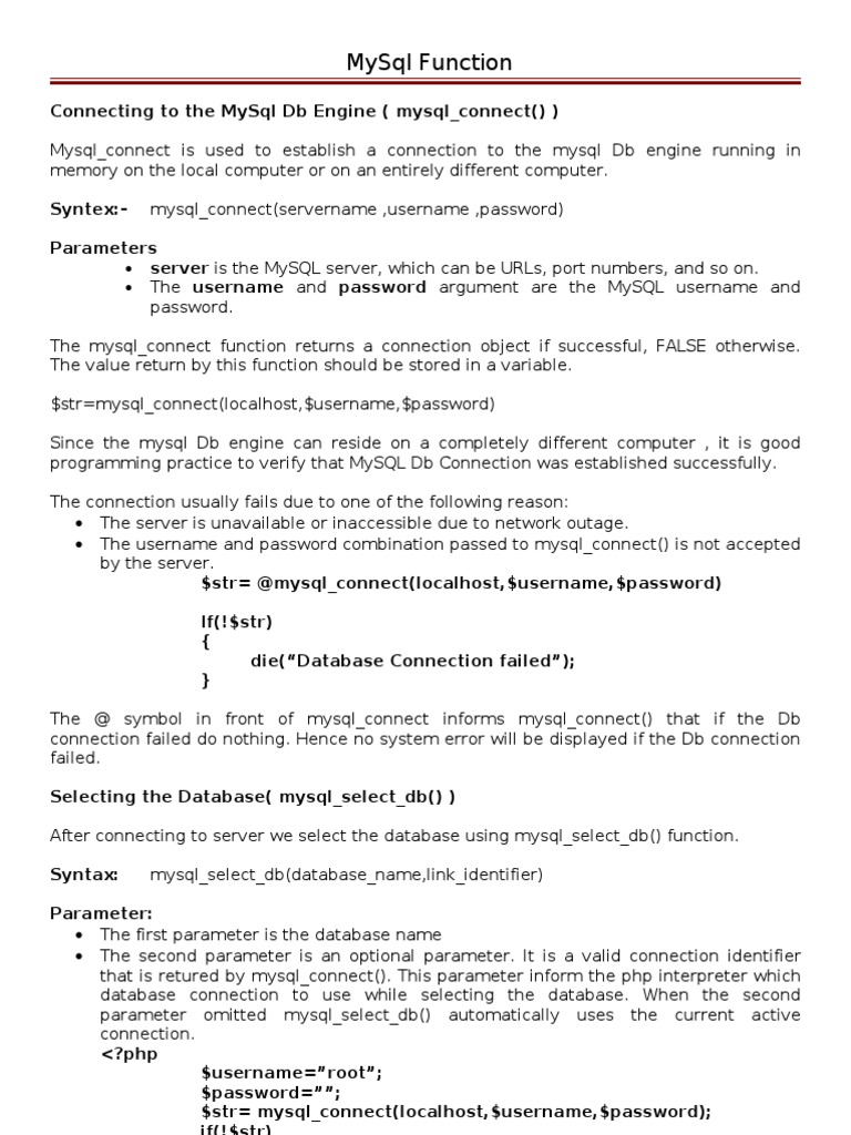 Mysql Function: Deependra Rastogi | PDF | Php | Parameter (Computer Programming)