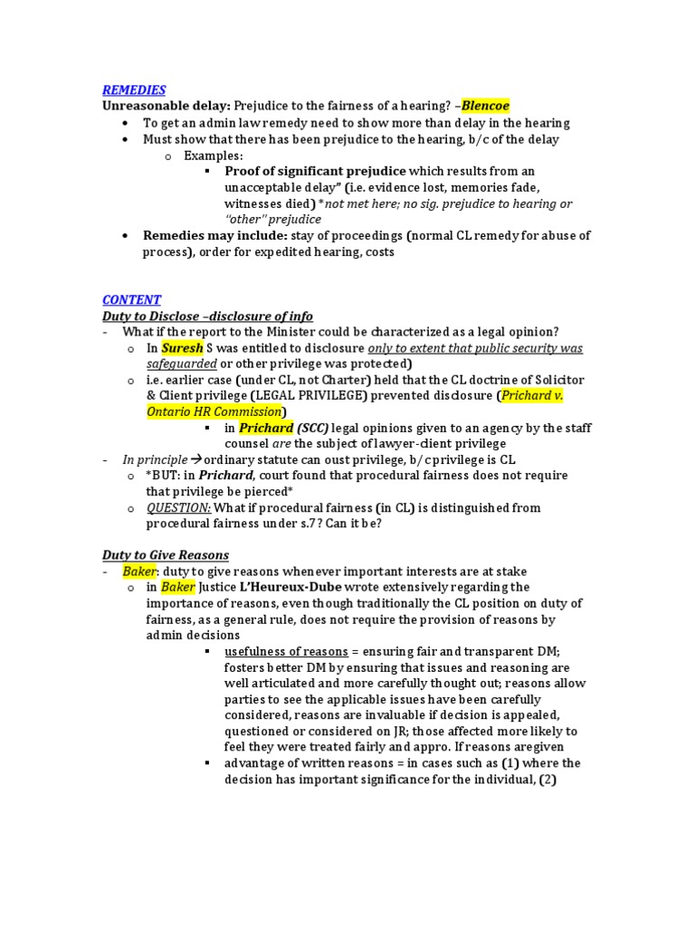 Procedural Fairness: NCA Administrative Law | PDF | Discovery (Law ...