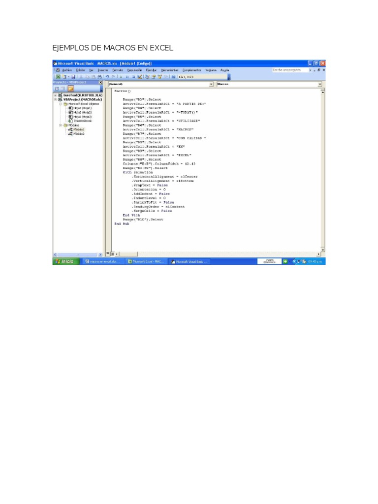 Ejemplos de Macros en Excel | PDF | Algoritmos | Multiplicación