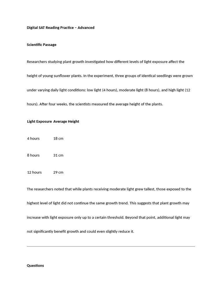 Digital SAT Reading Practice 2 | PDF