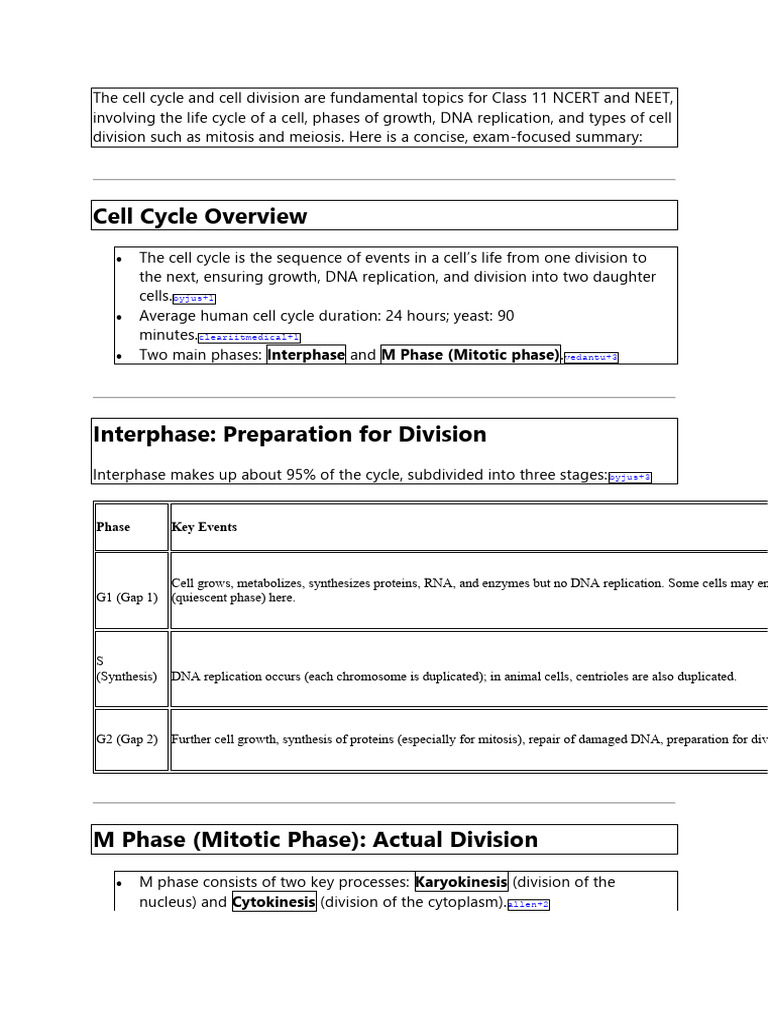 The Cell Cycle and Cell Division | PDF | Mitosis | Meiosis
