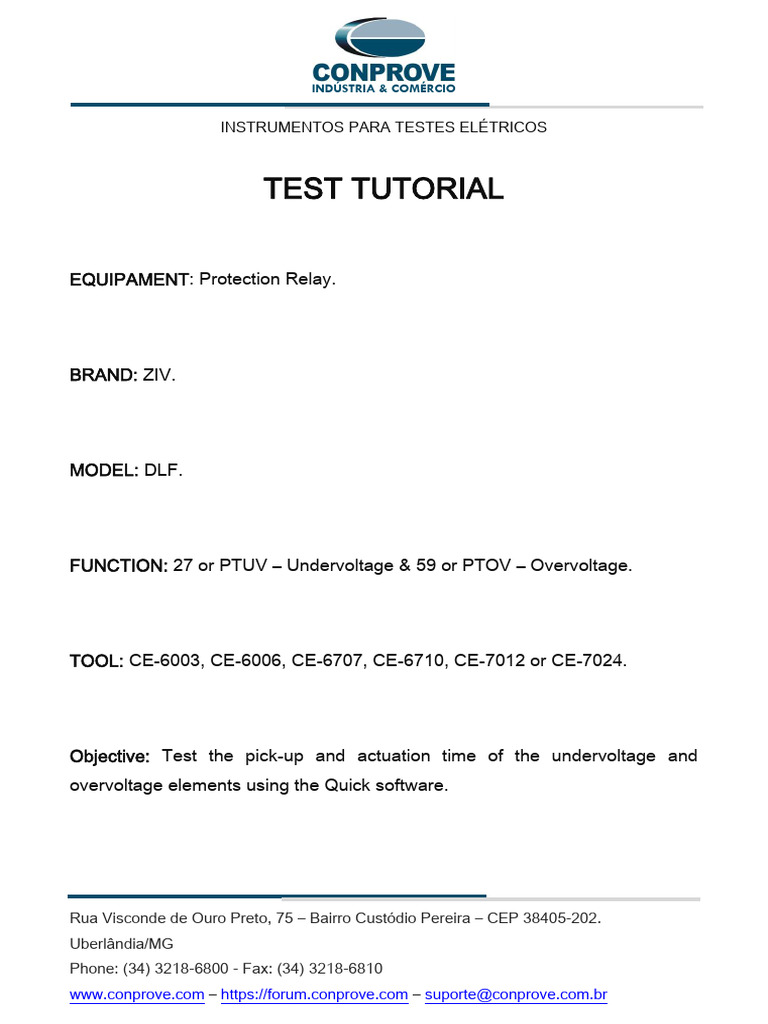 Test Tutorial Relay ZIV DLF Under Overvoltage CTC | PDF | Transformer ...