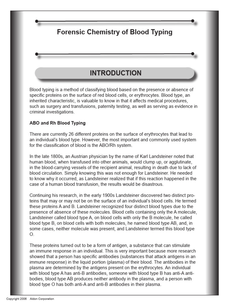 Blood Typing Lab Crime Scene Student Version | PDF | Genotype ...