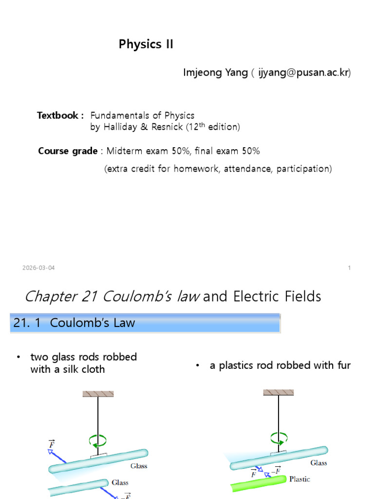 Chap21 Coulombs Law | PDF | Electric Charge | Electron
