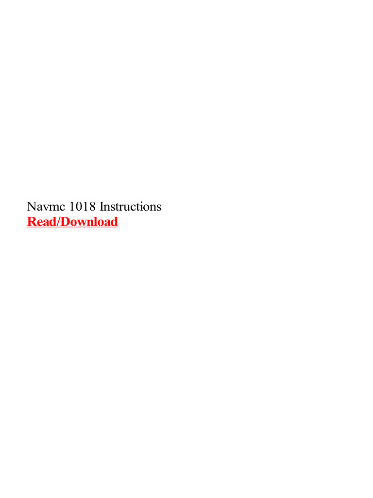 Navmc 1018 Instructions | PDF