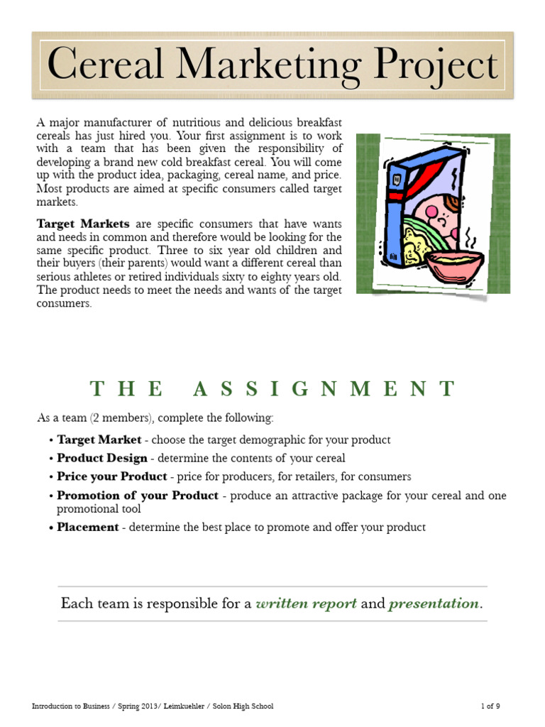 Cereal Marketing Project | PDF | Marketing | Retail