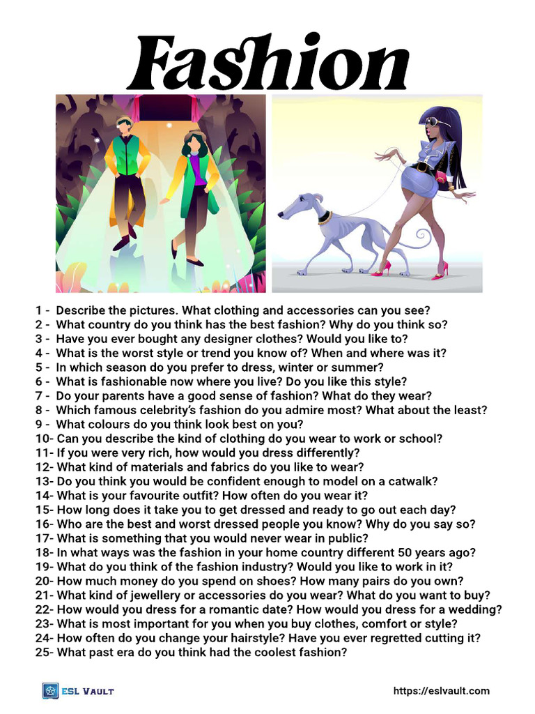 25 Fashion Conversation Questions | PDF