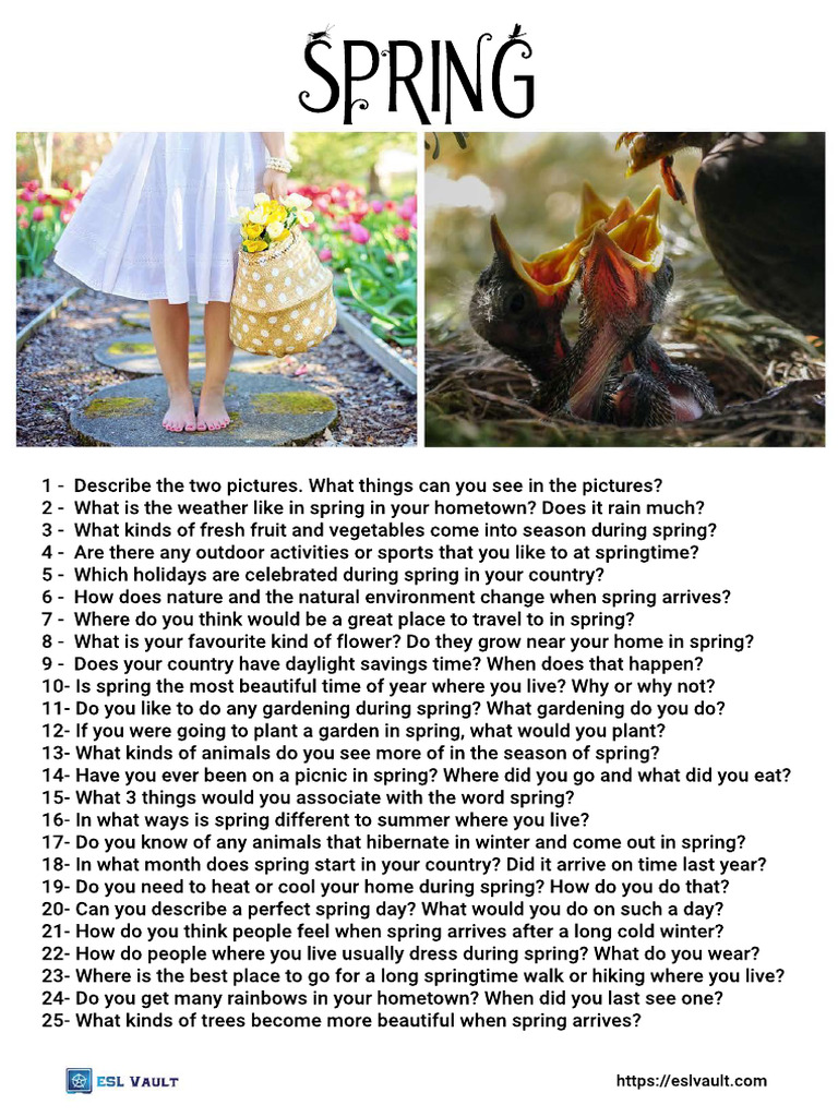 25 Spring Conversation Questions | PDF