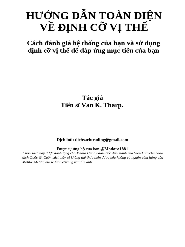 Van Tharps Definitive Guide To Position Sizing Dich Tieng Viet Chuan | PDF