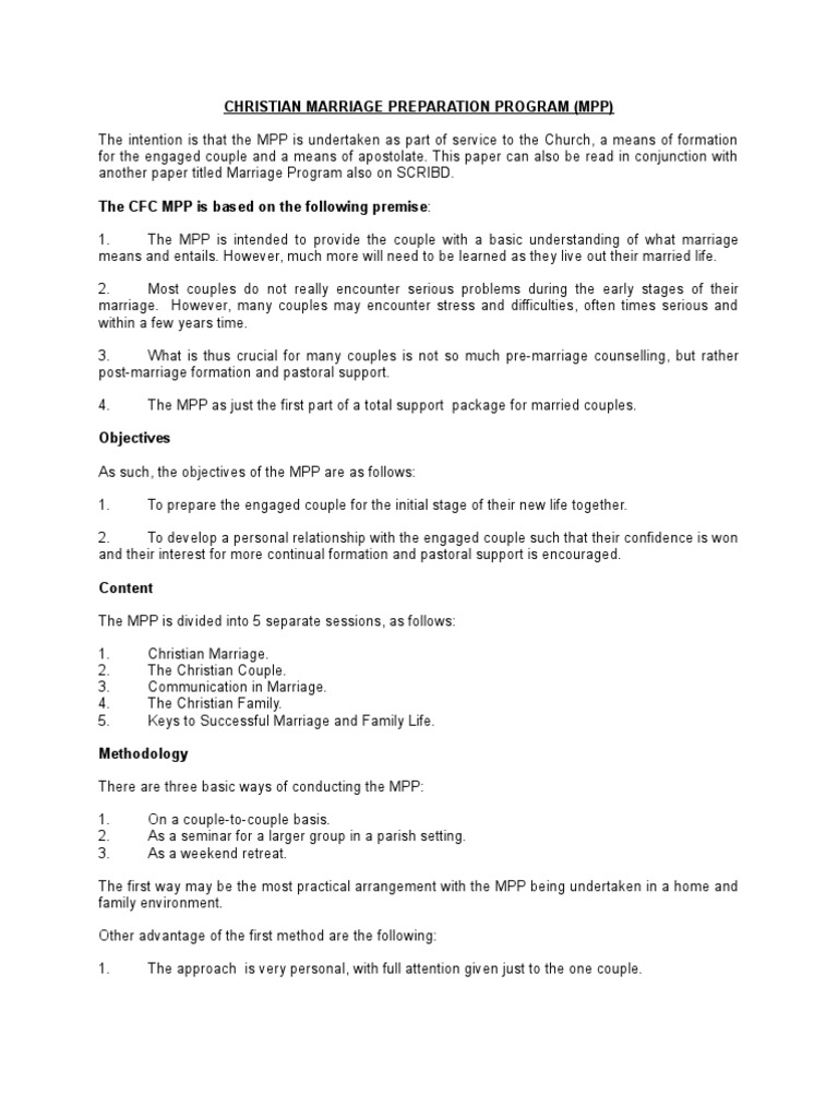 Pre-Cana Christian Marriage Preparation | Download Free PDF | Christian ...