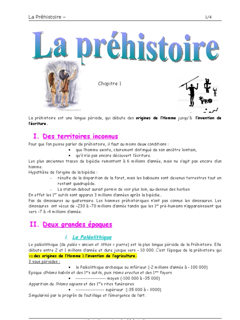 Les Périodes de la Préhistoire | PDF | Paléolithique | Âge du bronze