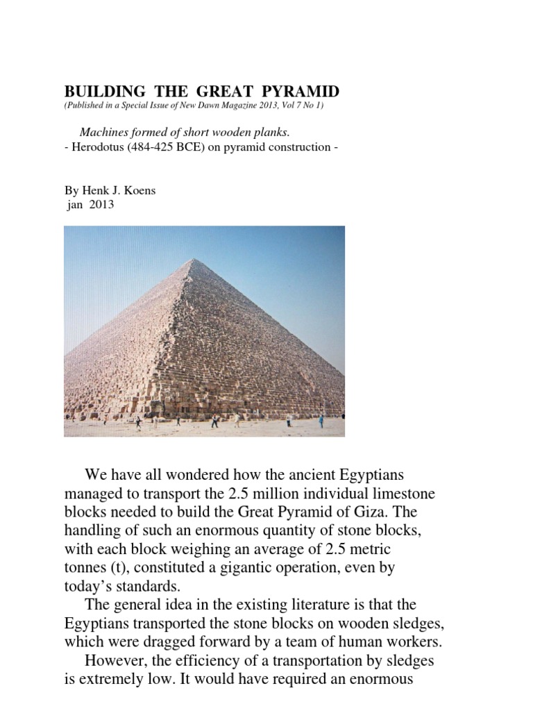 The Great Pyramid Built With Rolling Stones | PDF | Pyramid | Nature