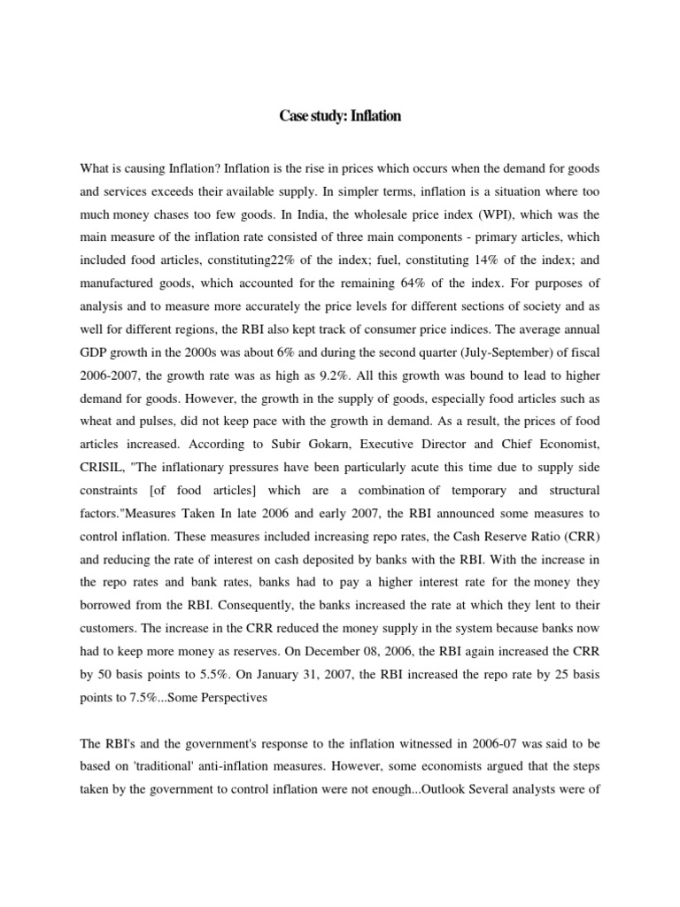 Case Study On Inflation | PDF | Inflation | Brand