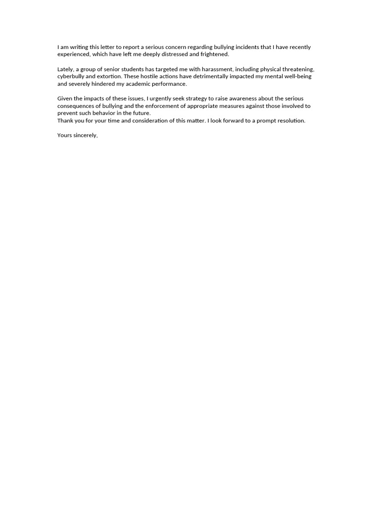Complaint About Bully Noob | PDF