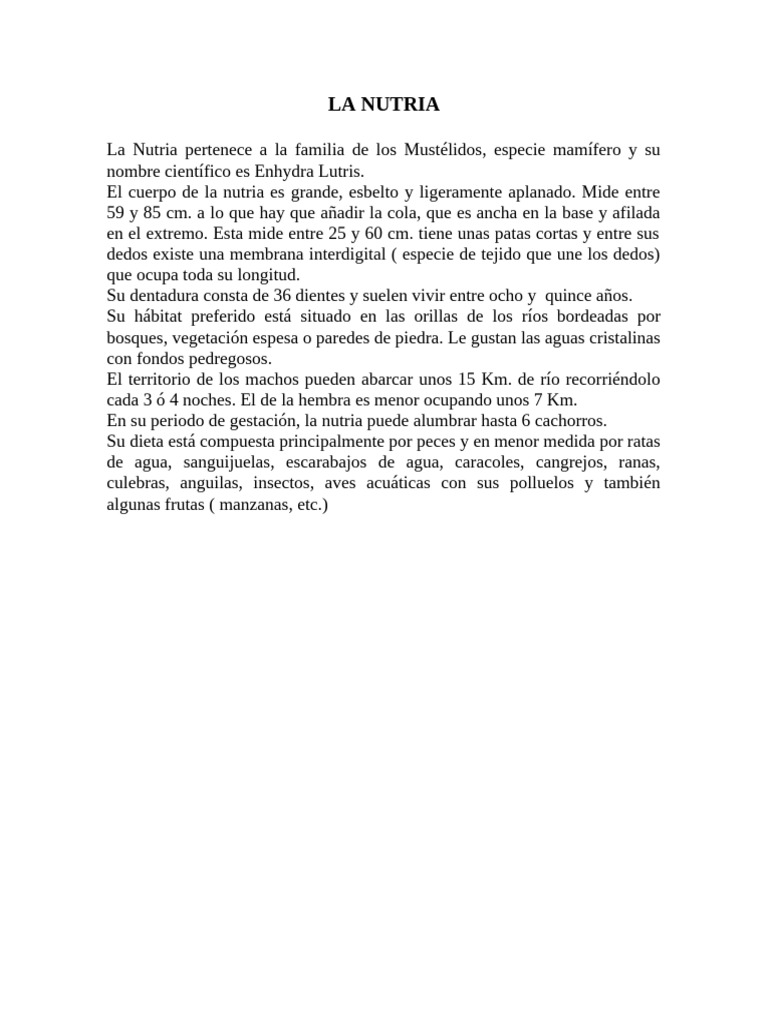 La Nutria | PDF