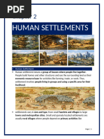 Class 12 Human Settlements Overview | PDF | City | Village
