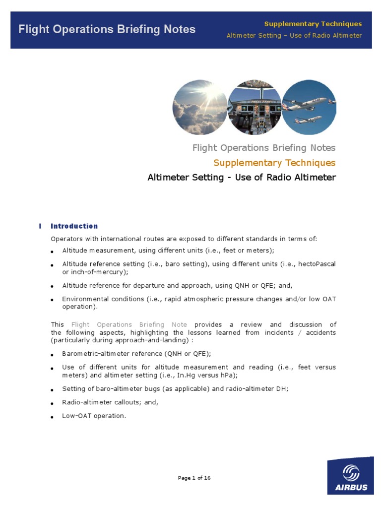 Qfe QNH | PDF | Altitude | Altimeter