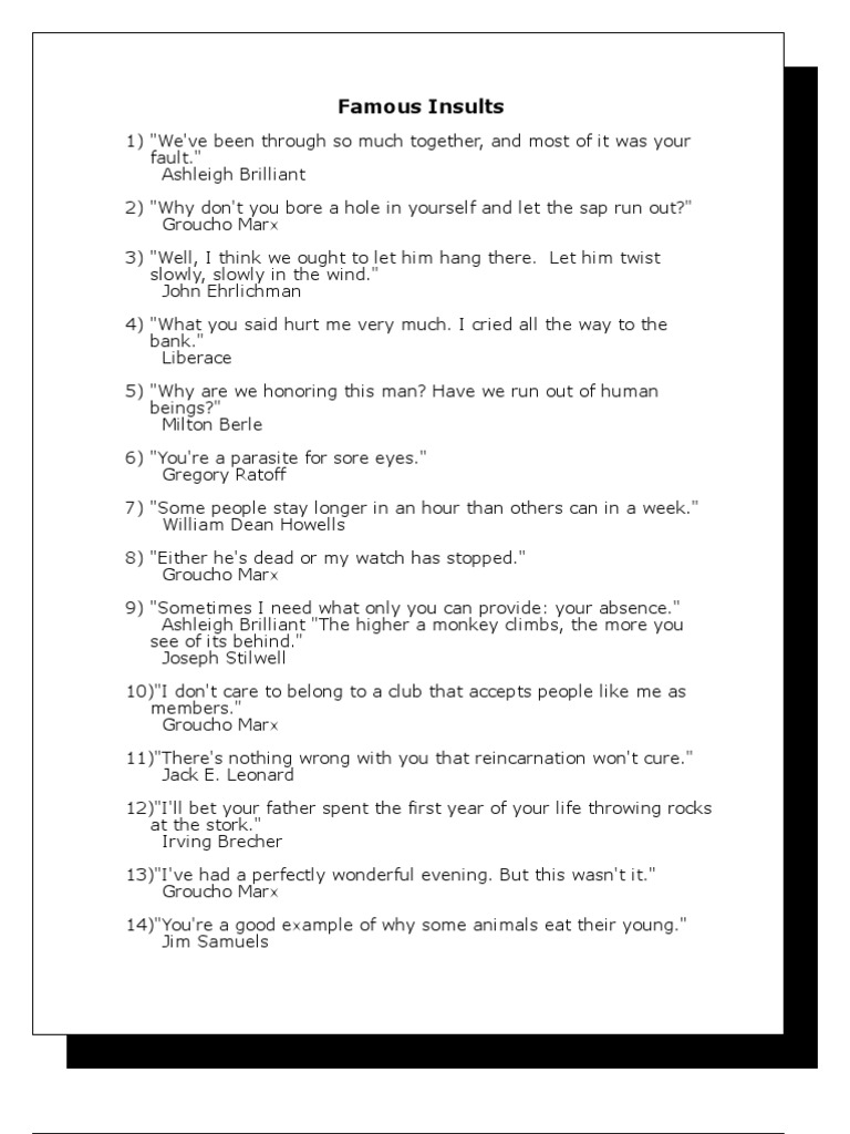 Famous Insults | PDF