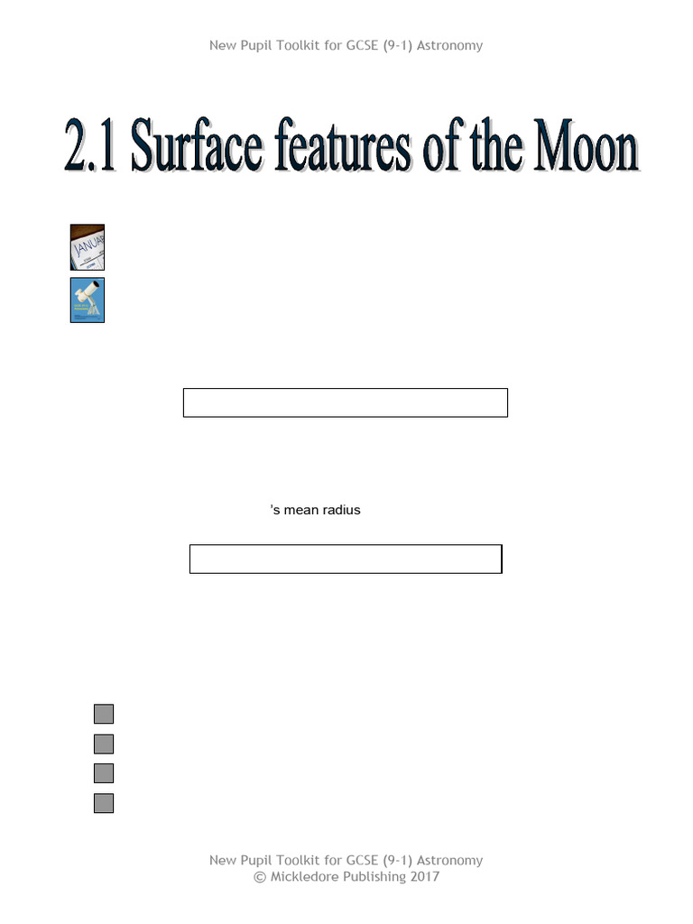 2.1 Surface Features of The Moon | PDF | Moon | Astronomy
