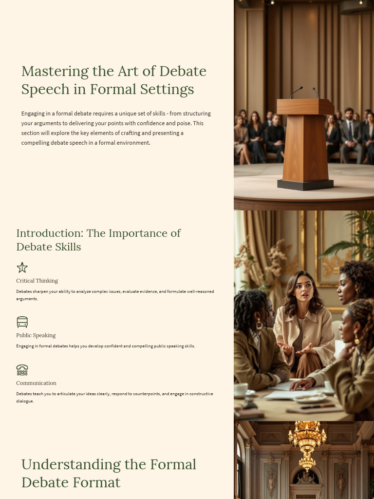 Mastering The Art of Debate Speech in Formal Settings | PDF | Public ...