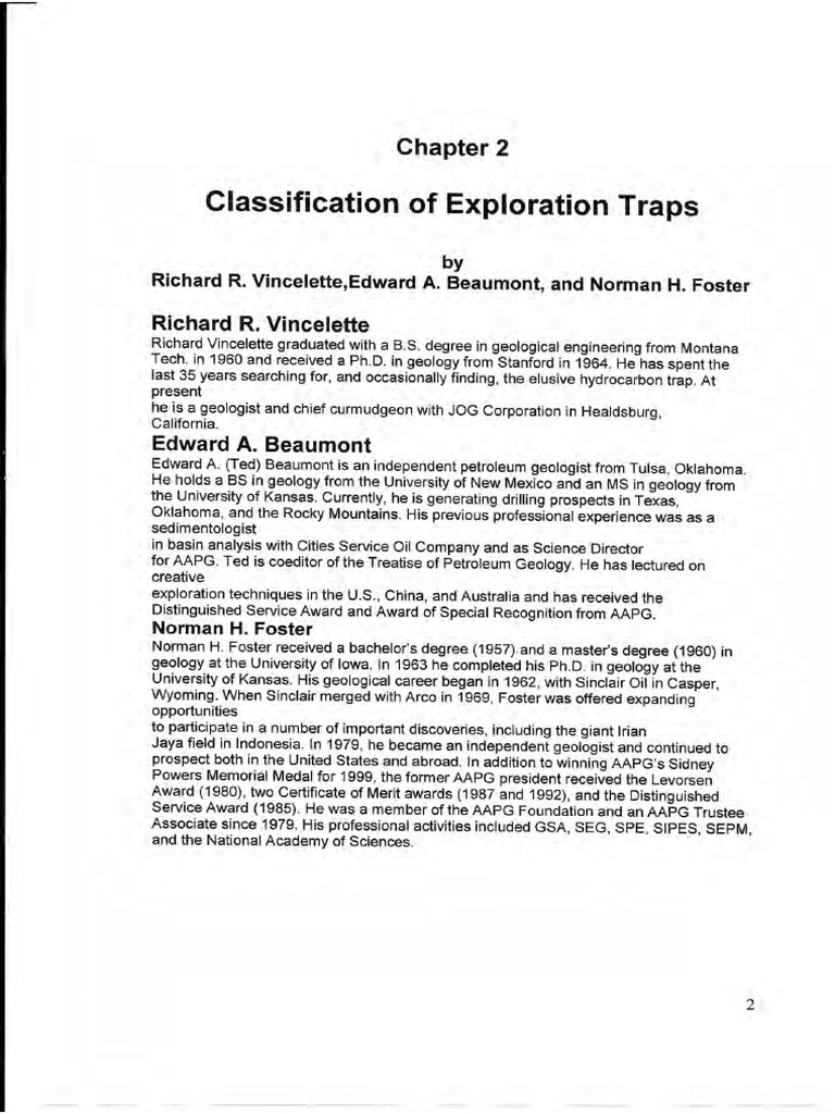 Vincelette Et Al. (1999) - Classification of Exploration Traps | PDF
