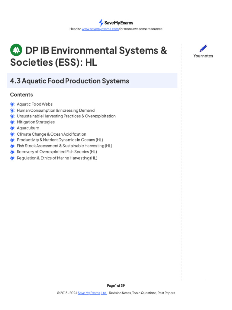 4.3 Aquatic Food Production Systems | PDF | Aquaculture | Primary ...