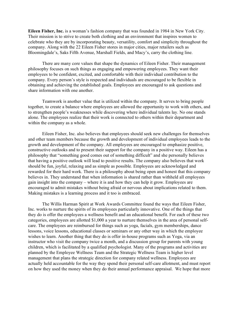 Eileen Fisher Case Study | PDF | Cognition | Behavioural Sciences