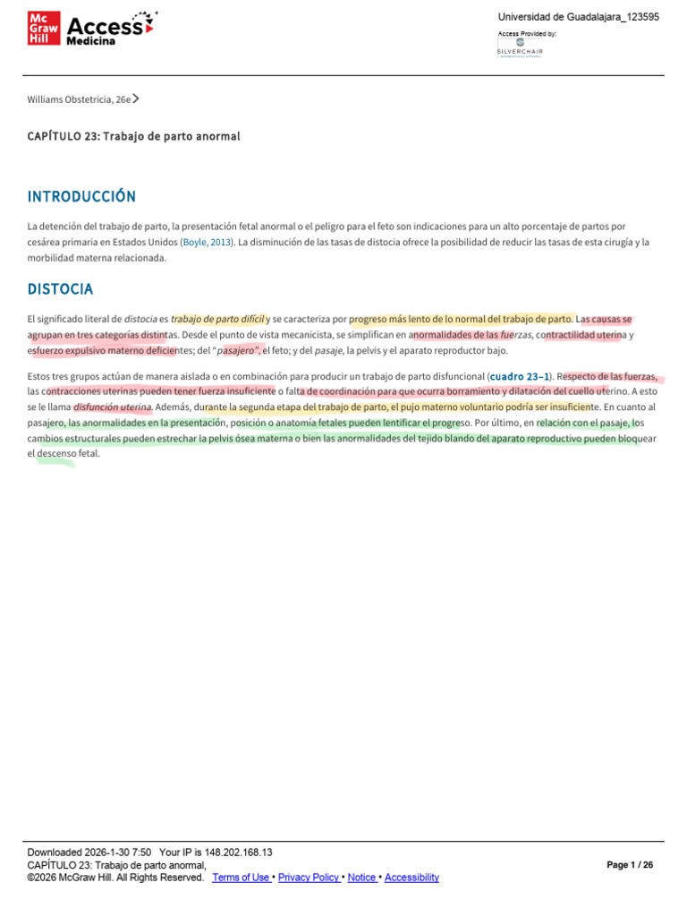 CAPÍTULO 23_ Trabajo de parto anormal | PDF | Parto | Obstetricia