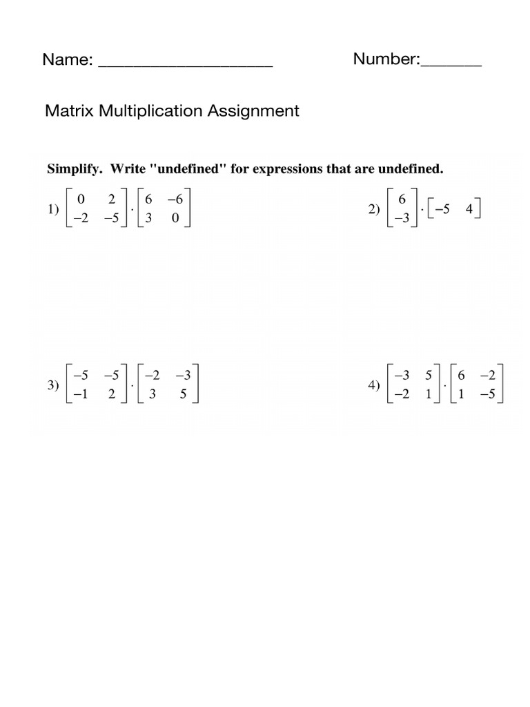 Matrix Multiplication Assignment | PDF