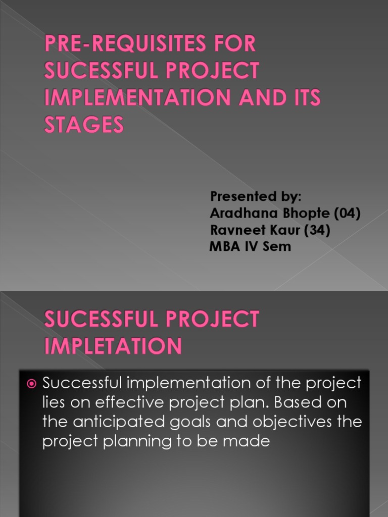 Prerequisites for Successful Project Implementation | PDF | Economies ...