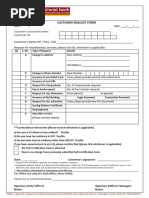 PNB Customer Request Form Template | PDF | Cheque | Banks