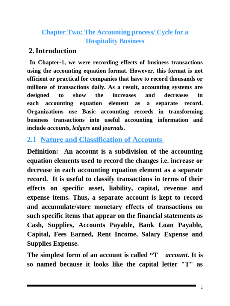 Fundamentals of Accounting I Chapter Two | PDF | Debits And Credits ...