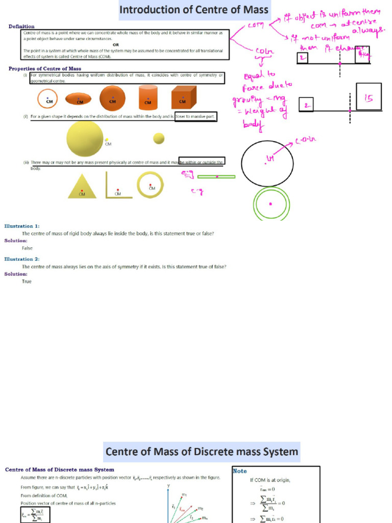 L-1 Centre of Mass | PDF