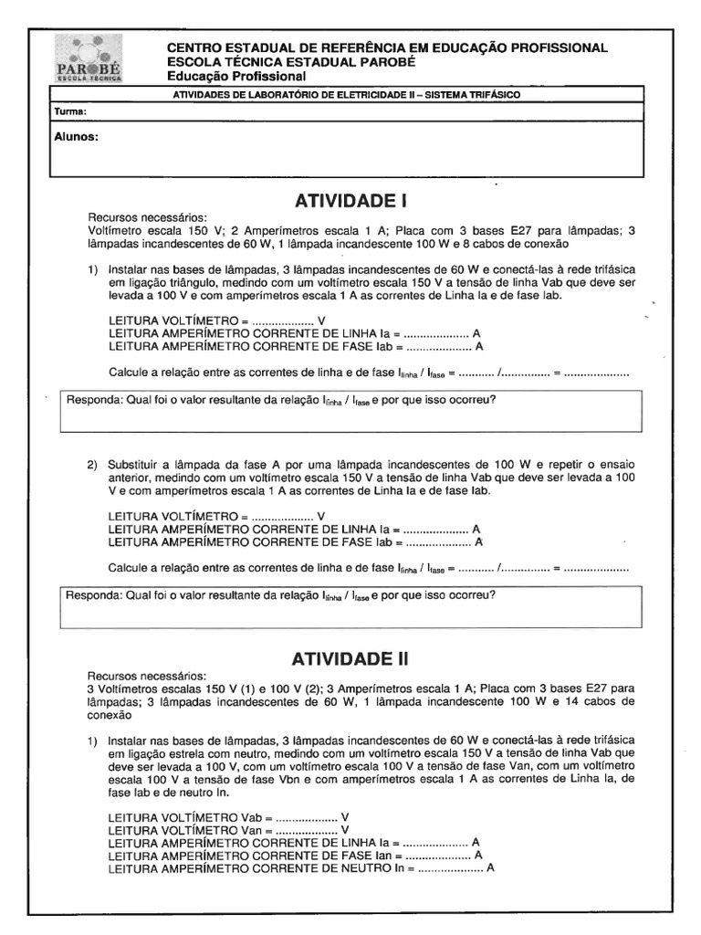 Laboratório Trifasico | PDF
