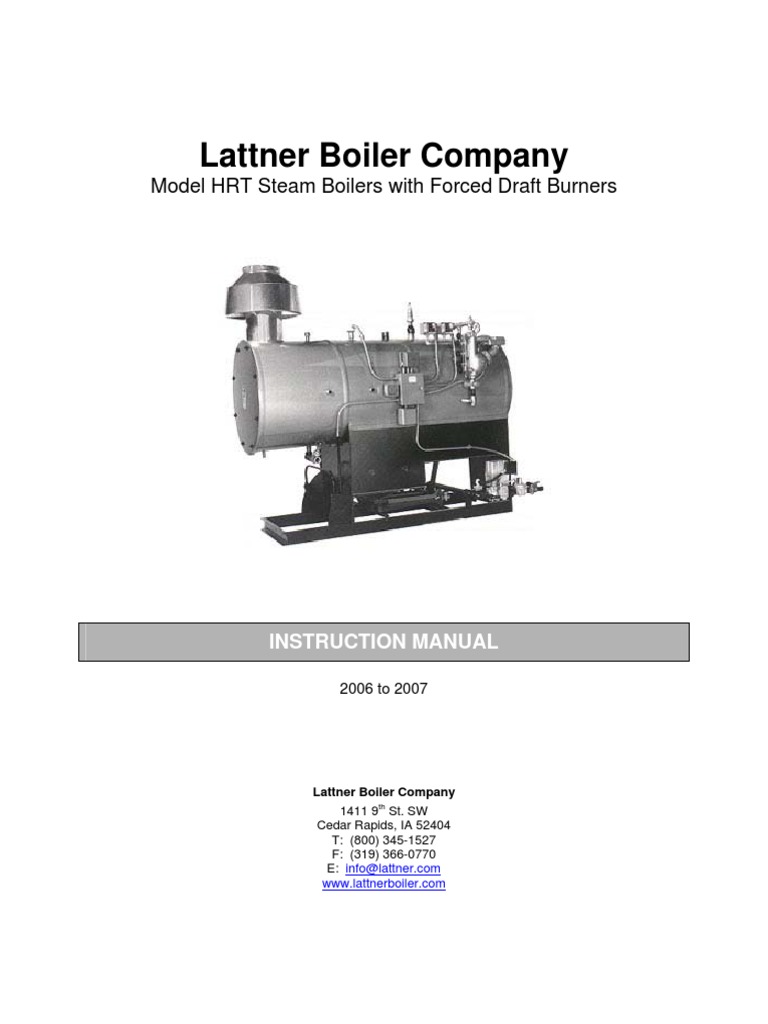Lattner HRT Power Plus Operations Manual | Valve | Boiler