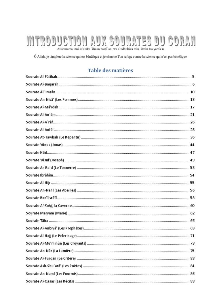 Les Sourates Du Coran L'Explication | PDF | Mahomet | La Mecque