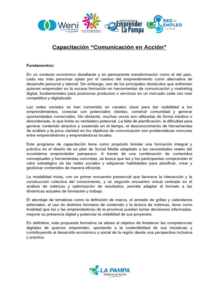 Programa “Comunicación en Acción” | PDF