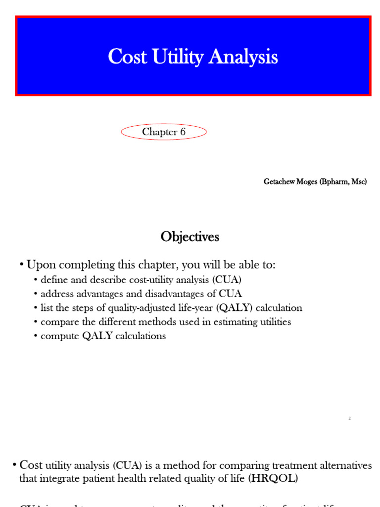 Lecturenote - 491971528 - 06 Cost Utility Analysis A | PDF