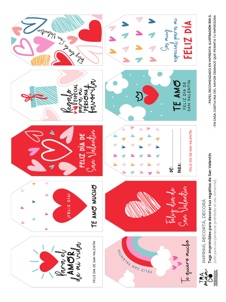 Kit Imprimible San Valentín Colores-1 | PDF