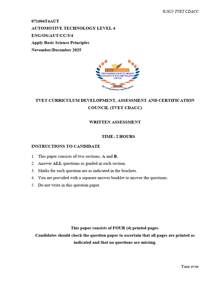 Apply Basic Science Principles C1 L4 | PDF