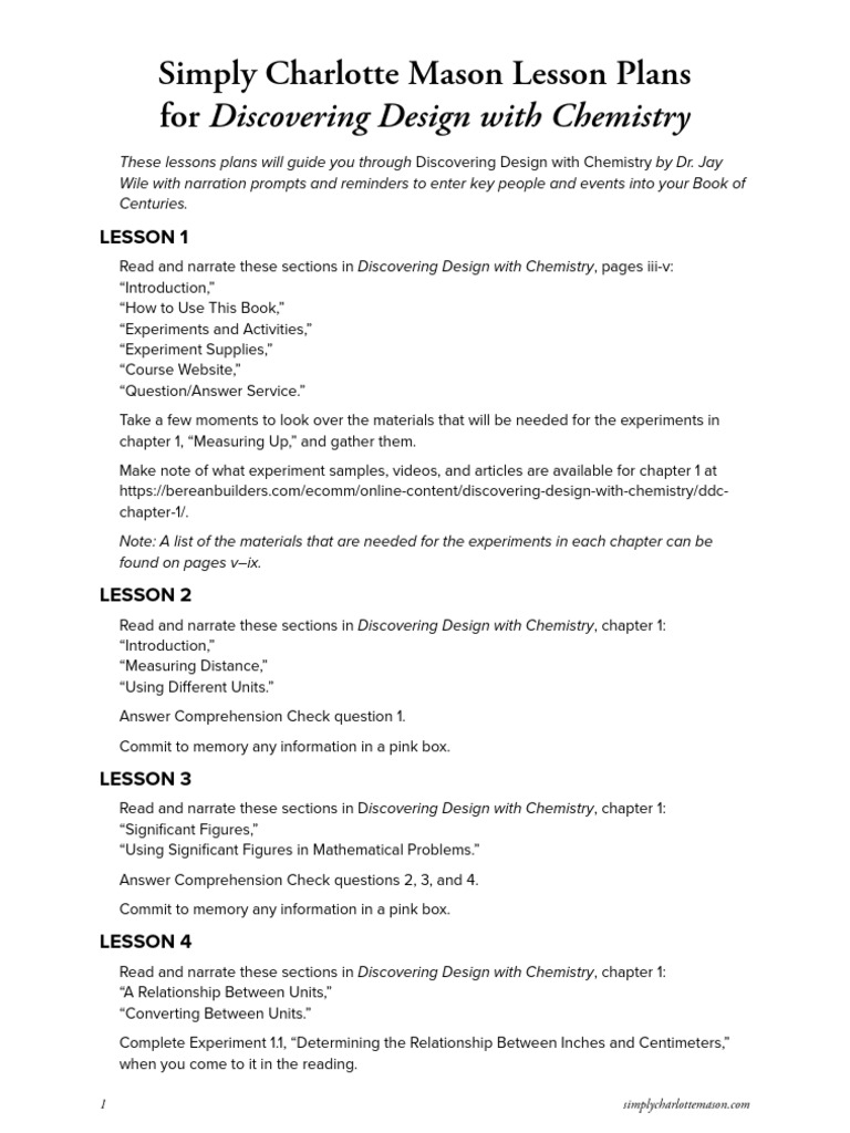 Simply CM Discovering Design With Chemistry Schedule | PDF