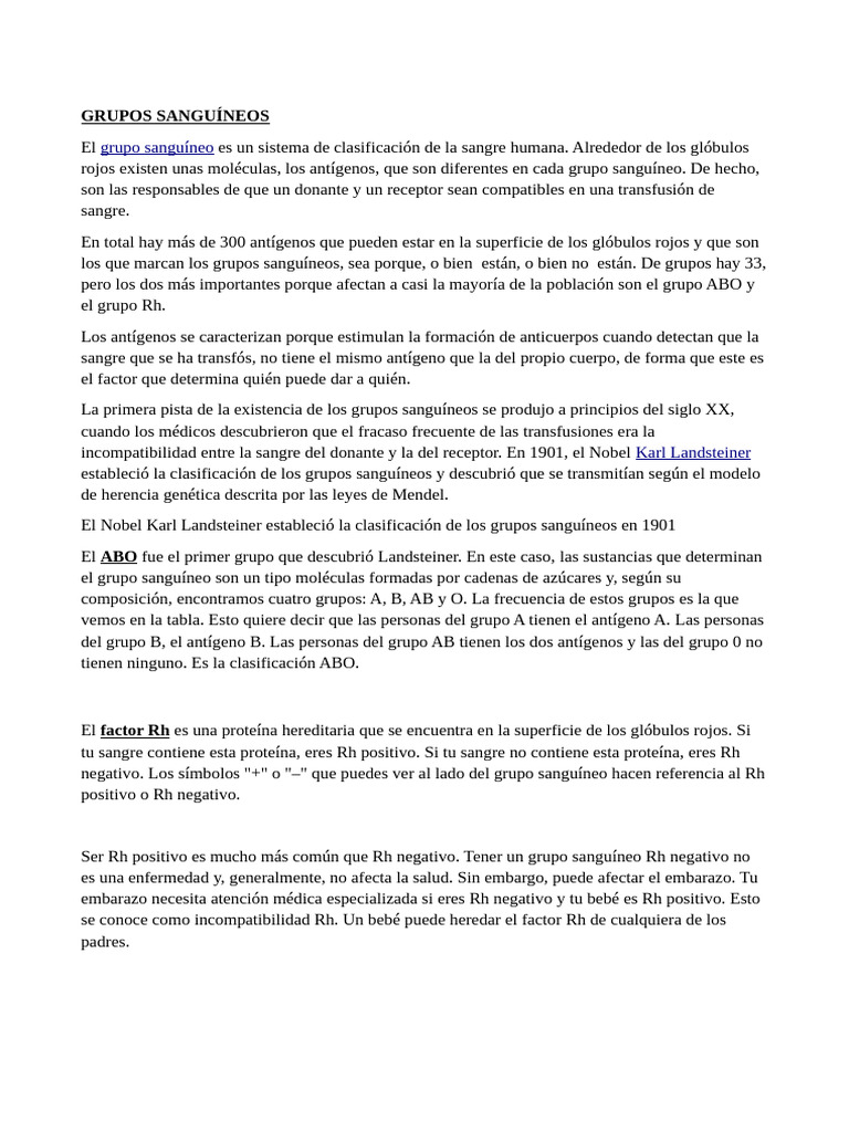 Grupos Sanquíneos e Factor RH | PDF | Tipo de sangre | Sangre