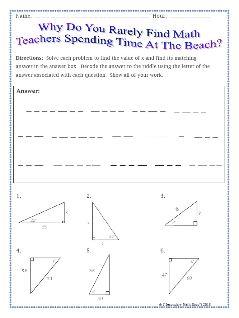 Trigonometry Worksheet | PDF