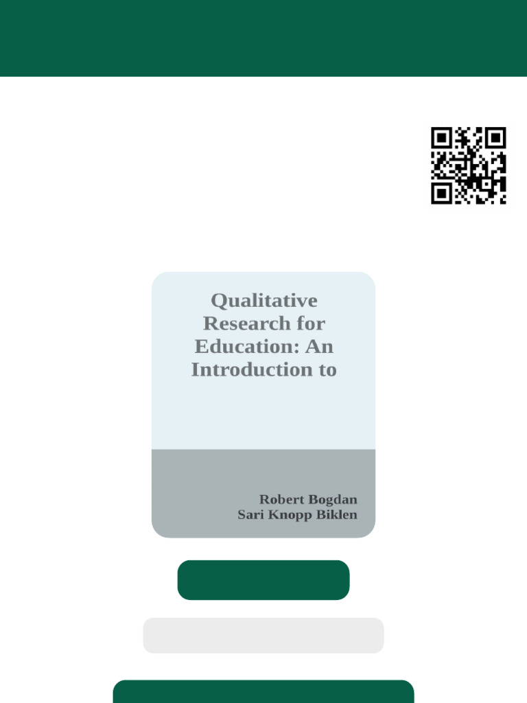 Qualitative Research for Education An Introduction to Theories and ...