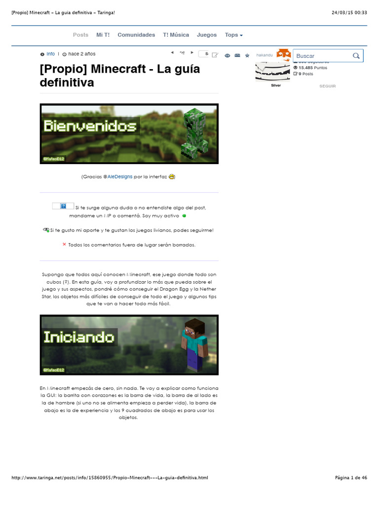 [Propio] Minecraft - La guía definitiva - Taringa! | PDF